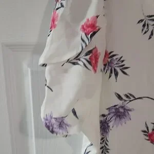 Ricki's | Tops | Rickis White Blouse With Red And Purple Floral Design ...